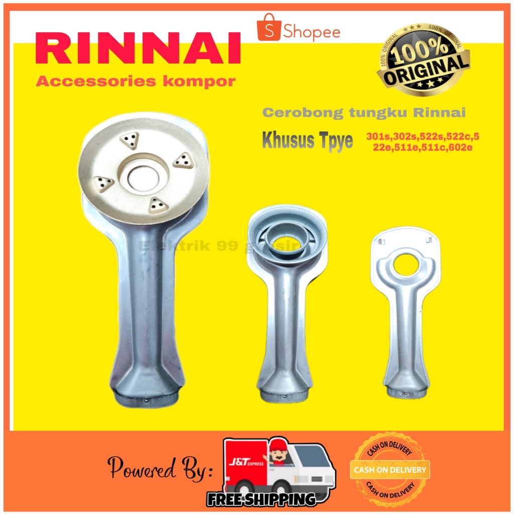 Jual RINNAI Corong Tungku Api + Burner Kompor Gas Rinnai Original RI 522c 522E 602E 511c 511E ...