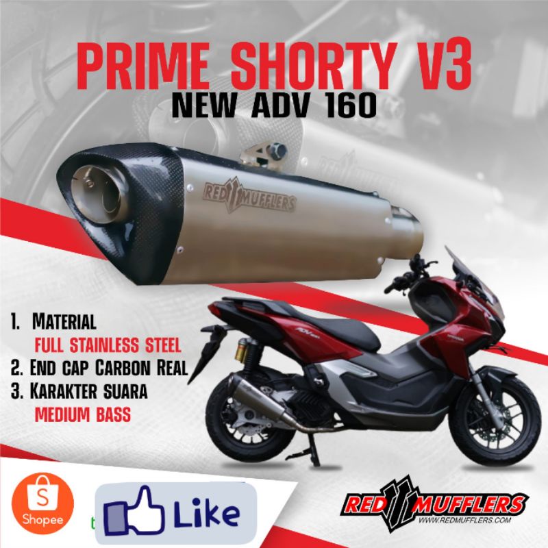 Jual knalpot honda new adv 160 dan adv 150 type prime shorty v3 ...