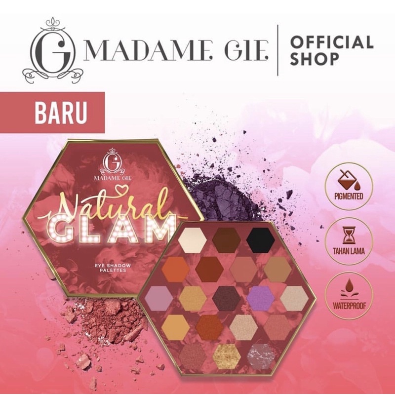Jual Madame gie natural glam eyeshadow palette Kemasan baru | Shopee Indonesia