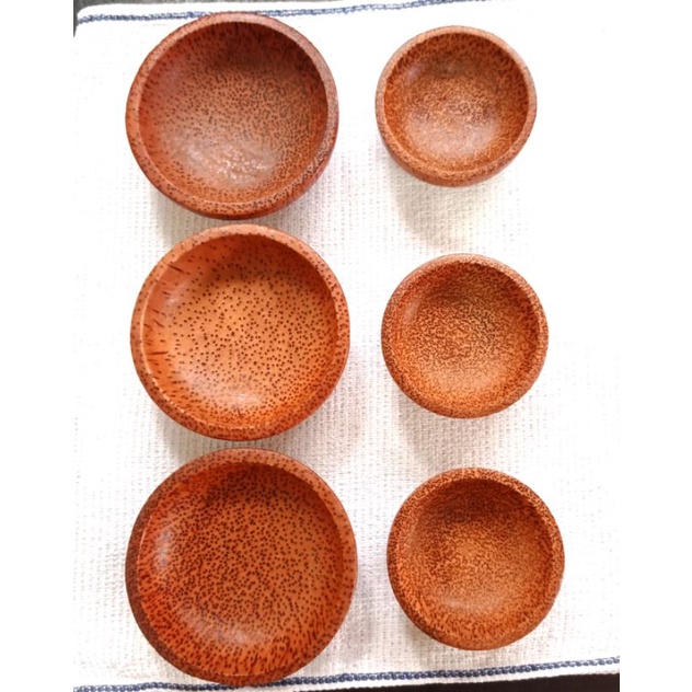 Jual tempat saos sambal kayu kelapa/kayu glugu/wadah kayu mangkok kecil ...
