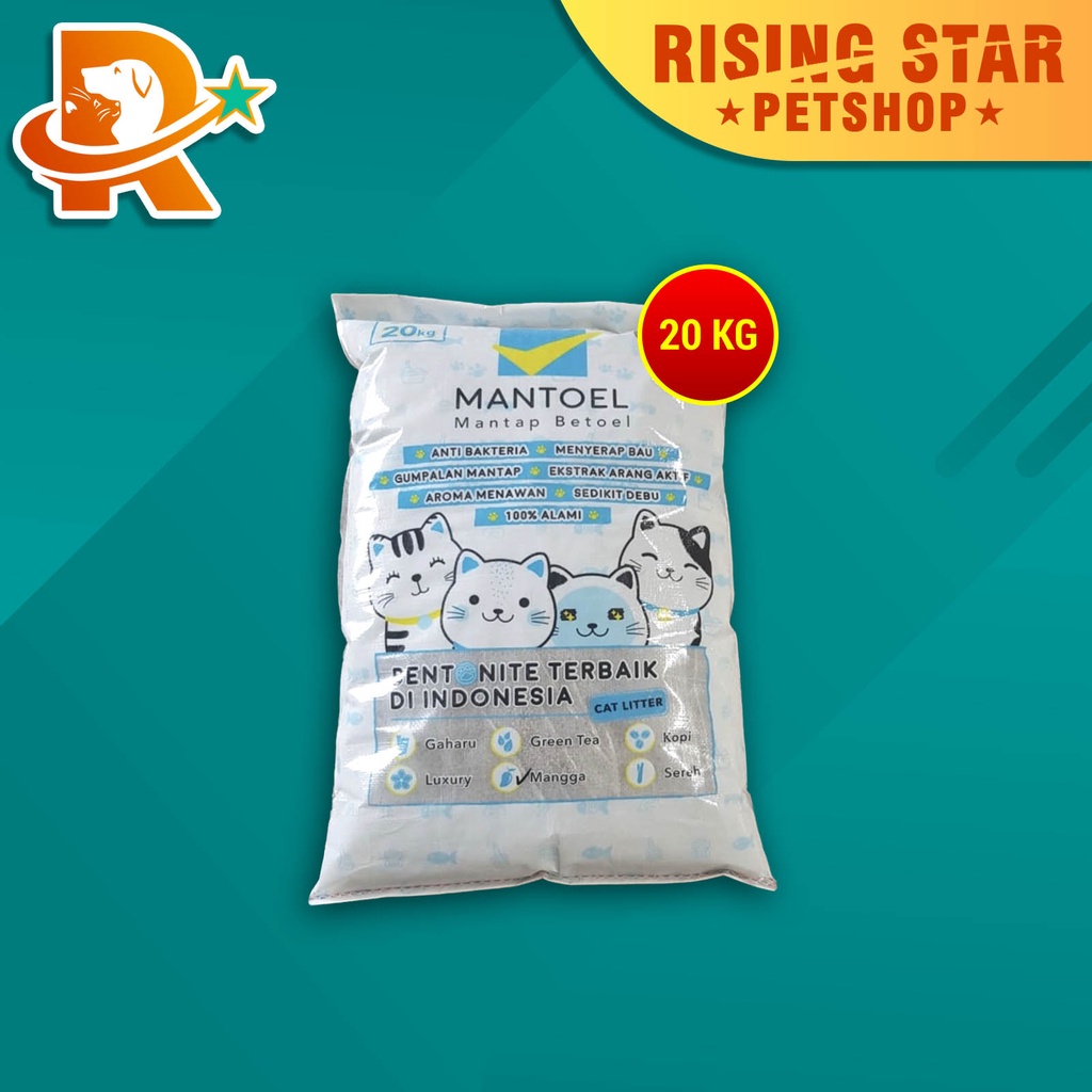 Jual Pasir Kucing MANTOEL clumping Gumpal 20 kg cat sand litter top 20 ...