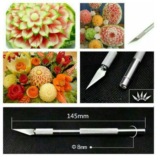 Jual Pisau ukir buah sayuran kayu clay fruit vegetable carving knife ...