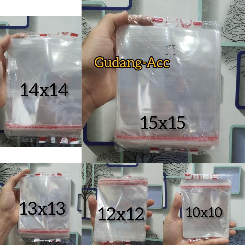 Jual Plastik OPP 8x8 9x9 10x10 12x12 13x13 14x14 15x15 16x16 Seal Bening isi 100 lembar ...