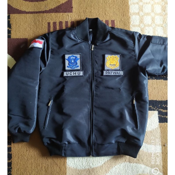 Jual Promo jaket polisi model bomber logo bisa dilepas pasang jaket ...