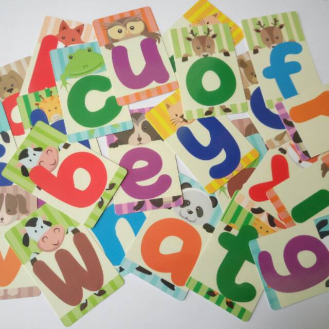 Flash card abjad isi 104 kartu. Mainan edukasi anak | Shopee Indonesia