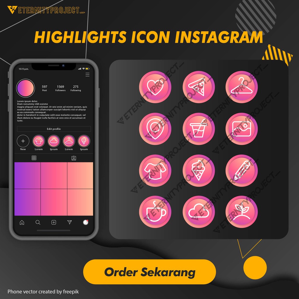 Jual Jasa Desain Icon Highlight Instagram Harga Terjangkau Paket Hemat ...