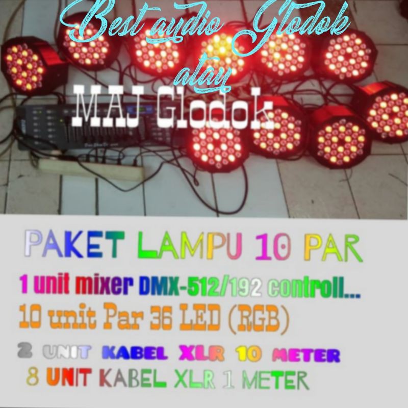 Jual Paket mixer lampu dan sepuluh Par led RGB | Shopee Indonesia