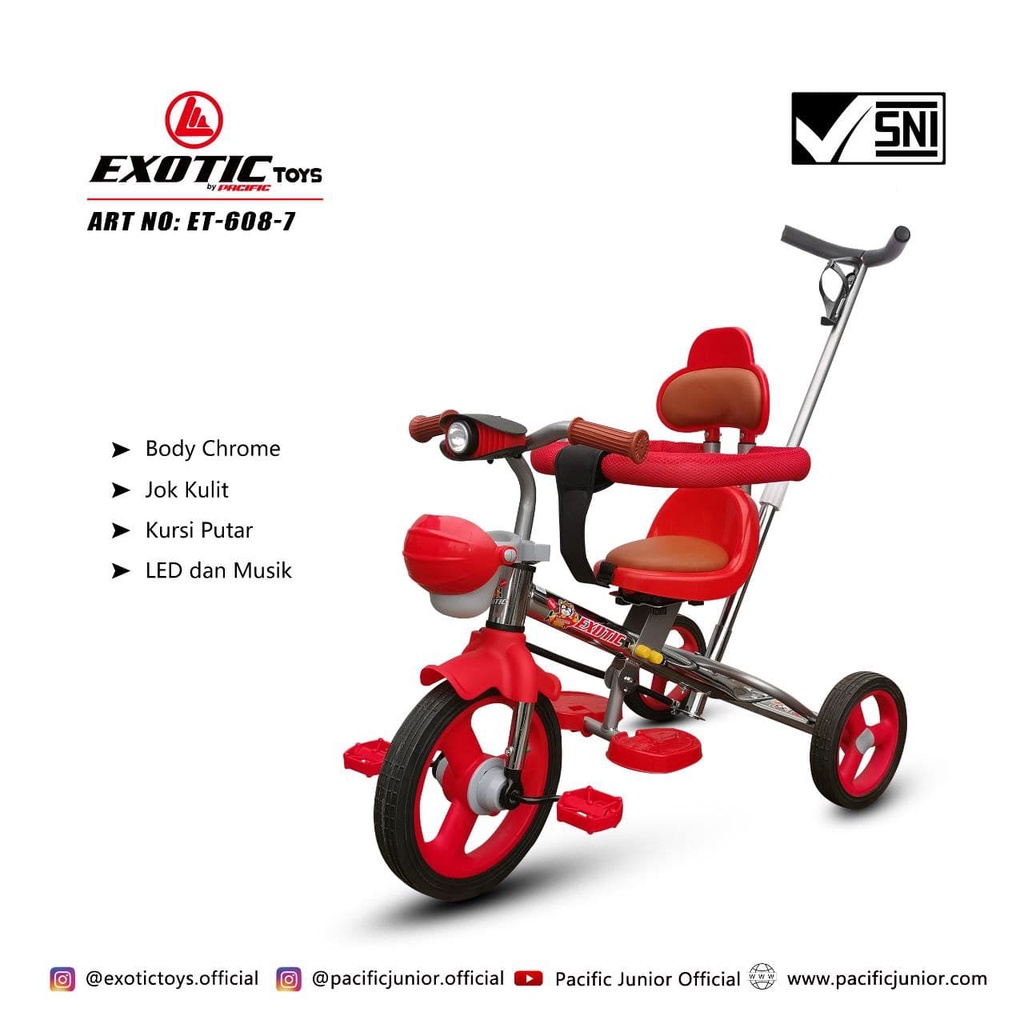 Jual Sepeda Anak Roda Tiga EXOTIC 608-7 CHROME Ban Karet + Musik By ...