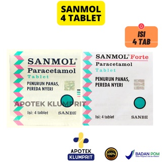 Jual SANMOL TABLET / FORTE / 650MG / 500MG / PENURUN DEMAM / PENURUN ...