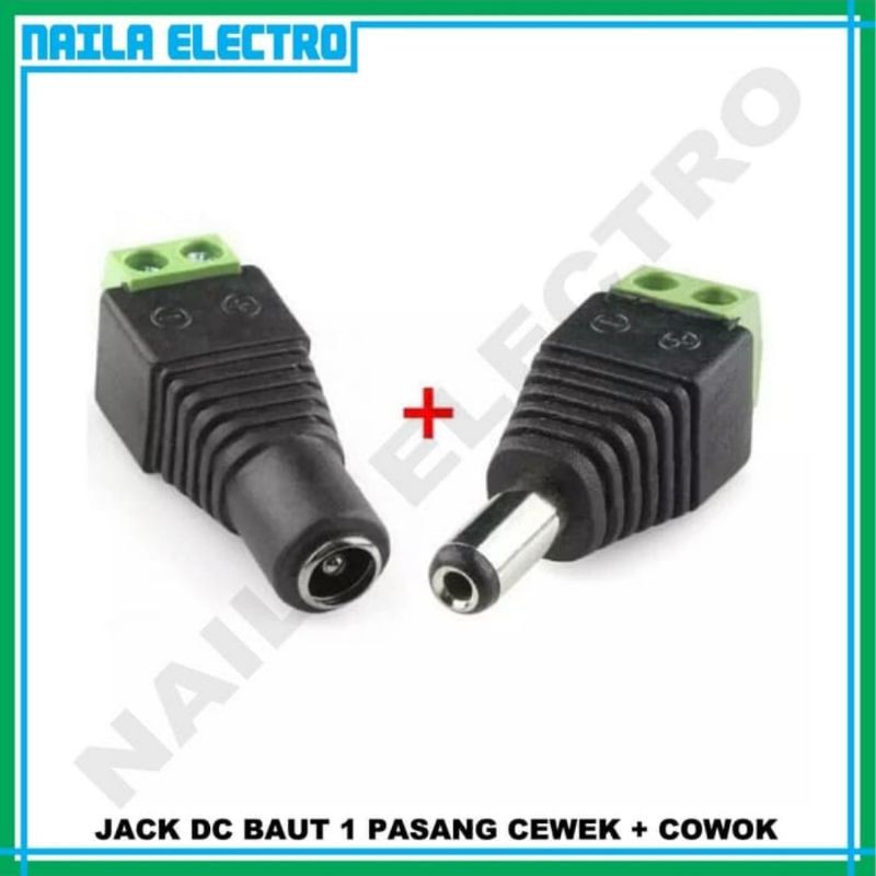 Jual Jack DC Baut Male+Female Set / Connector DC Cewek+Cowok / Konektor DC | Shopee Indonesia