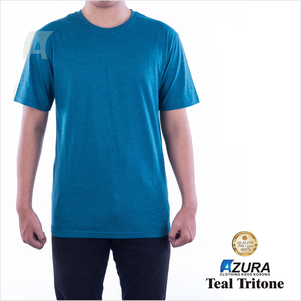 Jual Baju Kaos Polos Distro Teal Triton Original | Shopee Indonesia