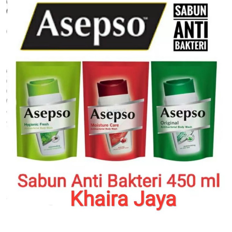 Jual Sabun Cair Anti Bakter Asepso Liquid Antibacterial Moisture Care Original Hygienic Care ...
