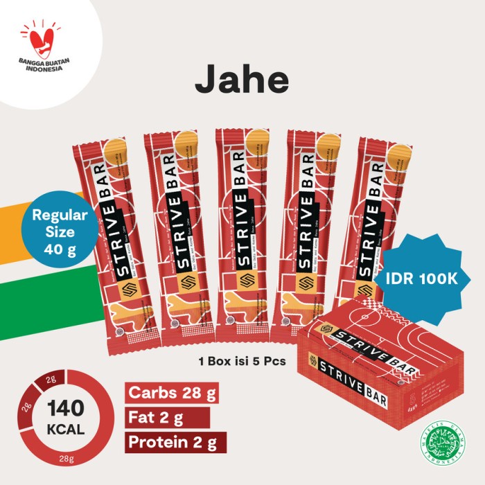 Jual STRIVE Bite Size Energy Bar Rasa Jahe Snack Bar 40 gram | Shopee ...