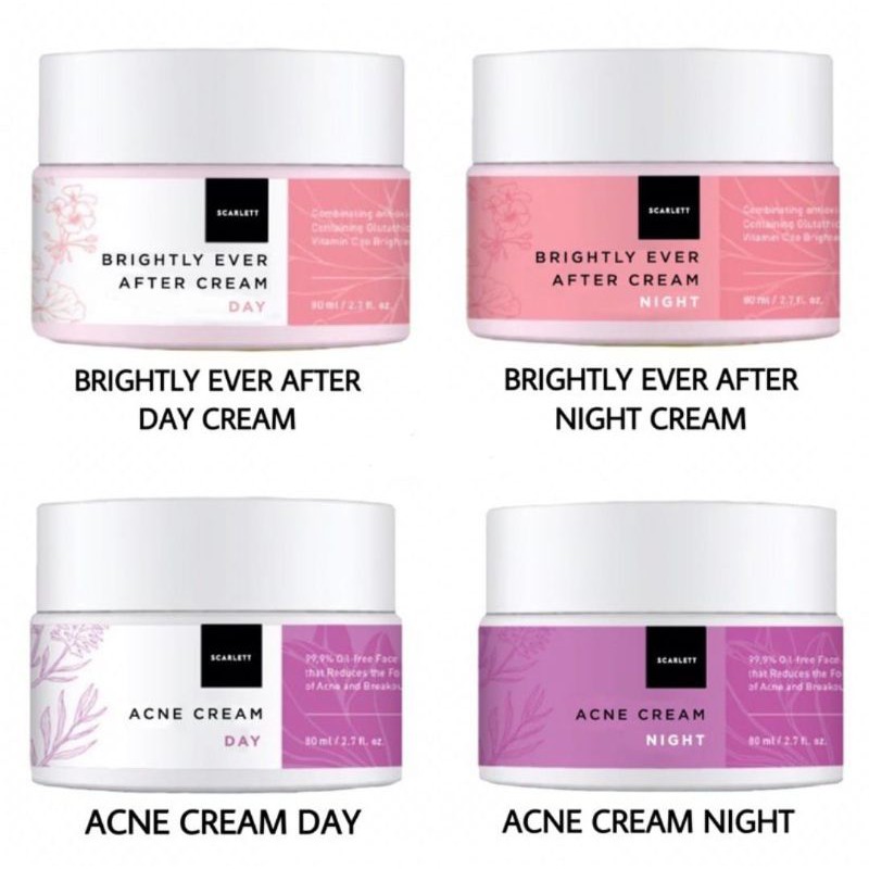 Jual Scarlett Whitening Acne / Brightly Ever After (Day Cream / Night ...