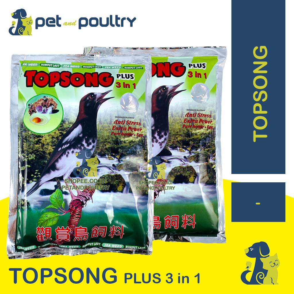 Jual TOPSONG 3 IN 1 / TOPSONG SEAWEED - PAKAN BURUNG BERKICAU / PAKAN ...