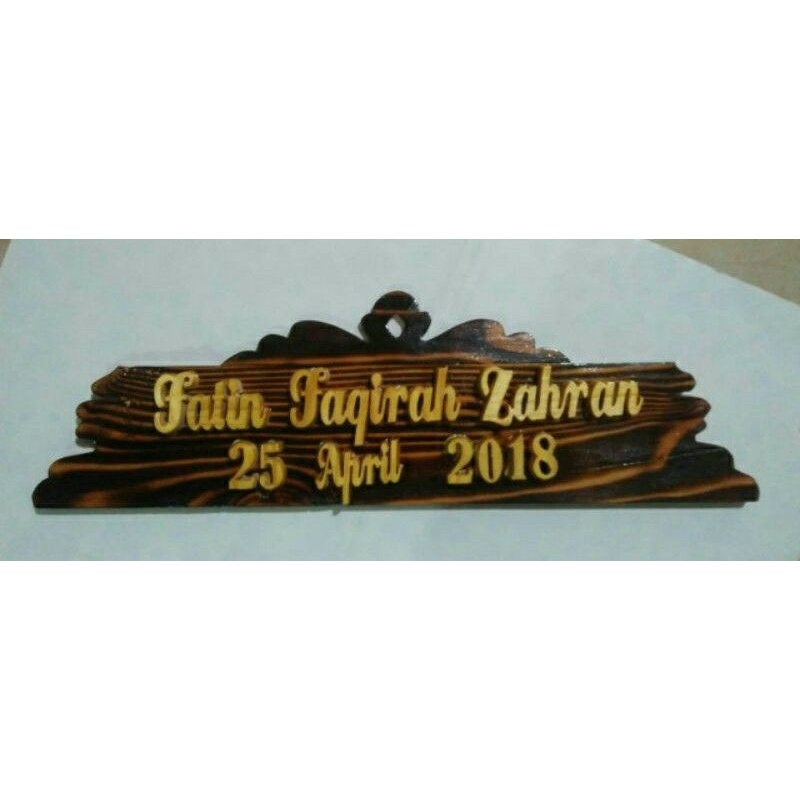 Jual dekorasi papan nama kayu/huruf kayu/nama dari kayu/kerajinan kayu ...