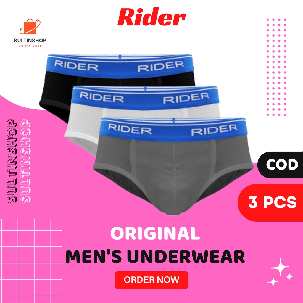 Jual (3 Pcs) CD Celana Dalam Rider Active Brief Man R333B Multi Warna ...