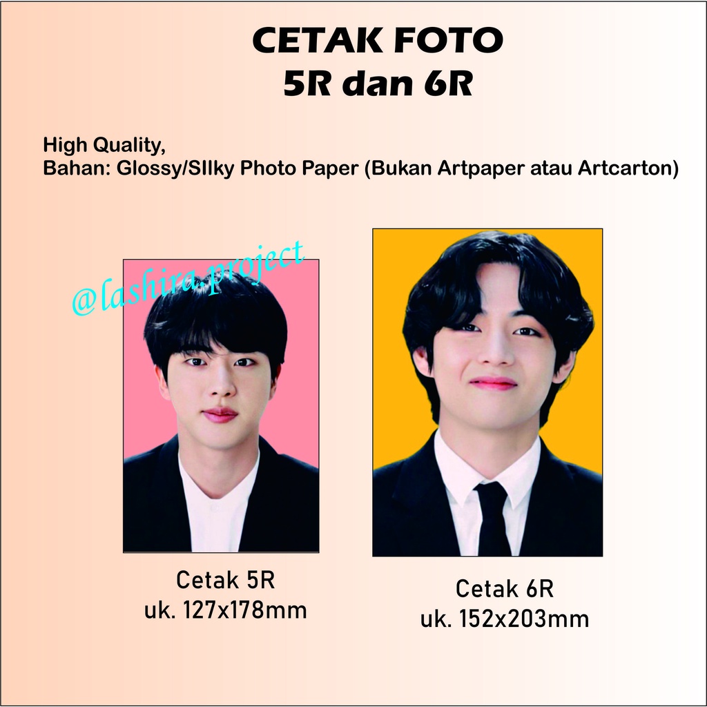 Jual Paket Cetak photo 5r 6r 8r ukuran A4 print cuci foto dengan glossy atau silky doff photo ...