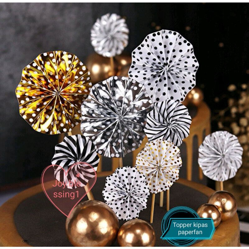 Jual TOPPER KUE KIPAS PAPER FAN PAPERFAN SET ISI 4 PCS | Shopee Indonesia