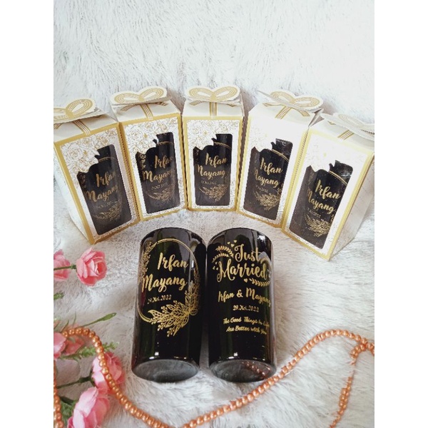 Jual SOUVENIR GELAS BLACK GOLD MEWAH PACKING BOX Indonesia|Shopee Indonesia