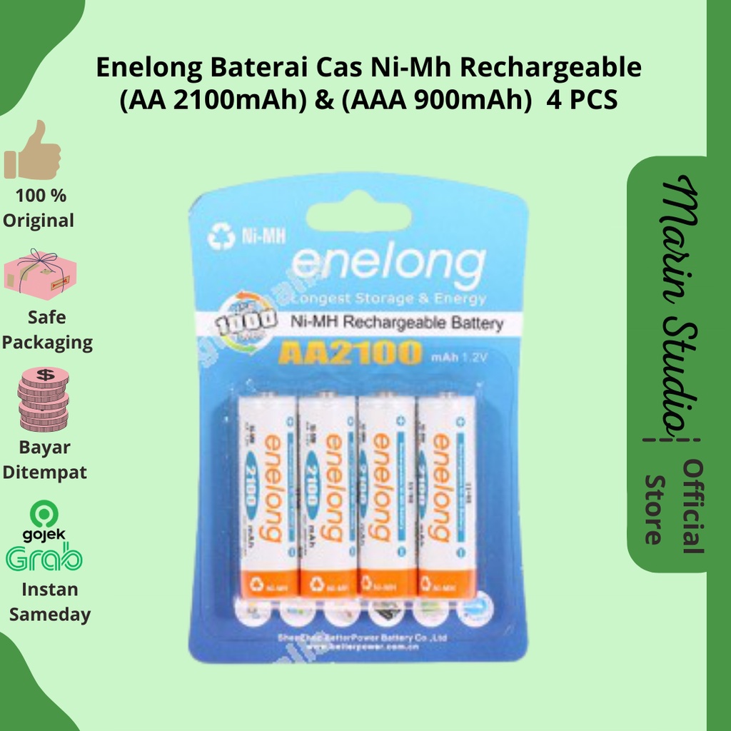 Jual Baterai RECHARGEABLE Batre Isi Ulang Enelong Ni-Mh AA 2100mAh AA ...