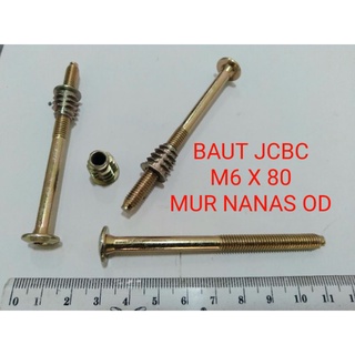 Jual BAUT JCBC M6 X 80 MUR NANAS OD KUNING | Shopee Indonesia