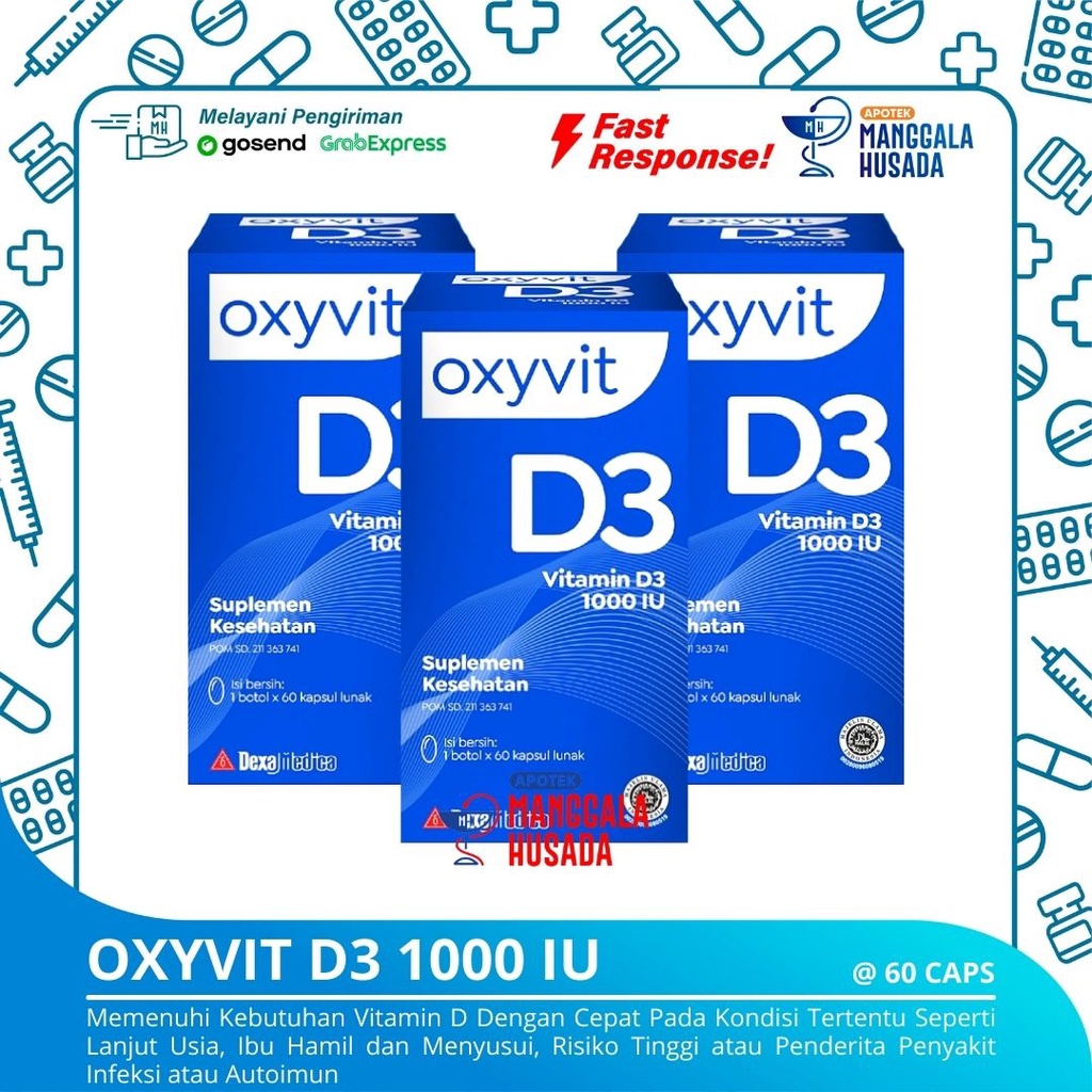 Jual OXYVIT D3 1000 IU PERBOTOL @ 60 KAPSUL | Shopee Indonesia