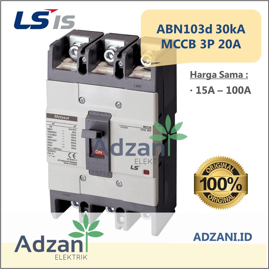 Jual MCCB 3P 30kA ABN103D LS Metasol LSis | Shopee Indonesia