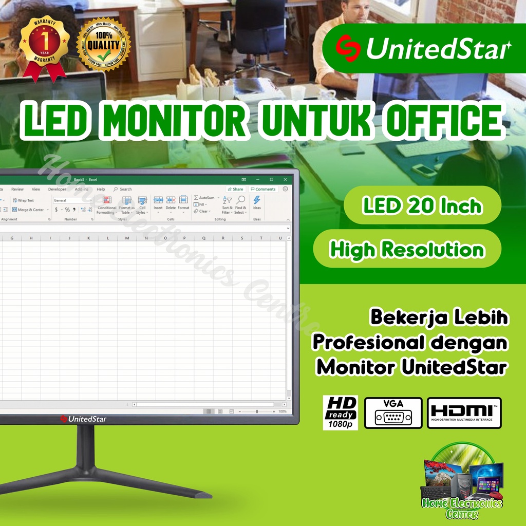 Jual LED Monitor Terbaru-Termurah-United Star-US-20W-Garansi Resmi 1 ...