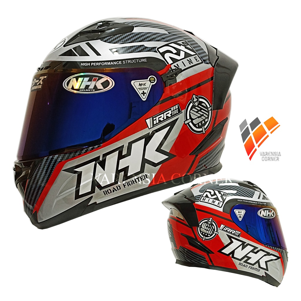Jual HELM NHK RX9 RACER X NHK RX-9 RACER NHK RX NINE RED SILVER ...