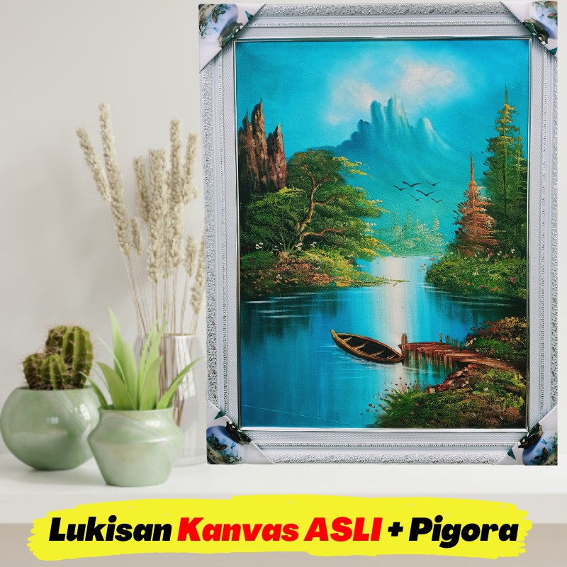 Jual Lukisan Dinding Kanvas Ruang Tamu Minimalis Lukisan Pemandangan ...