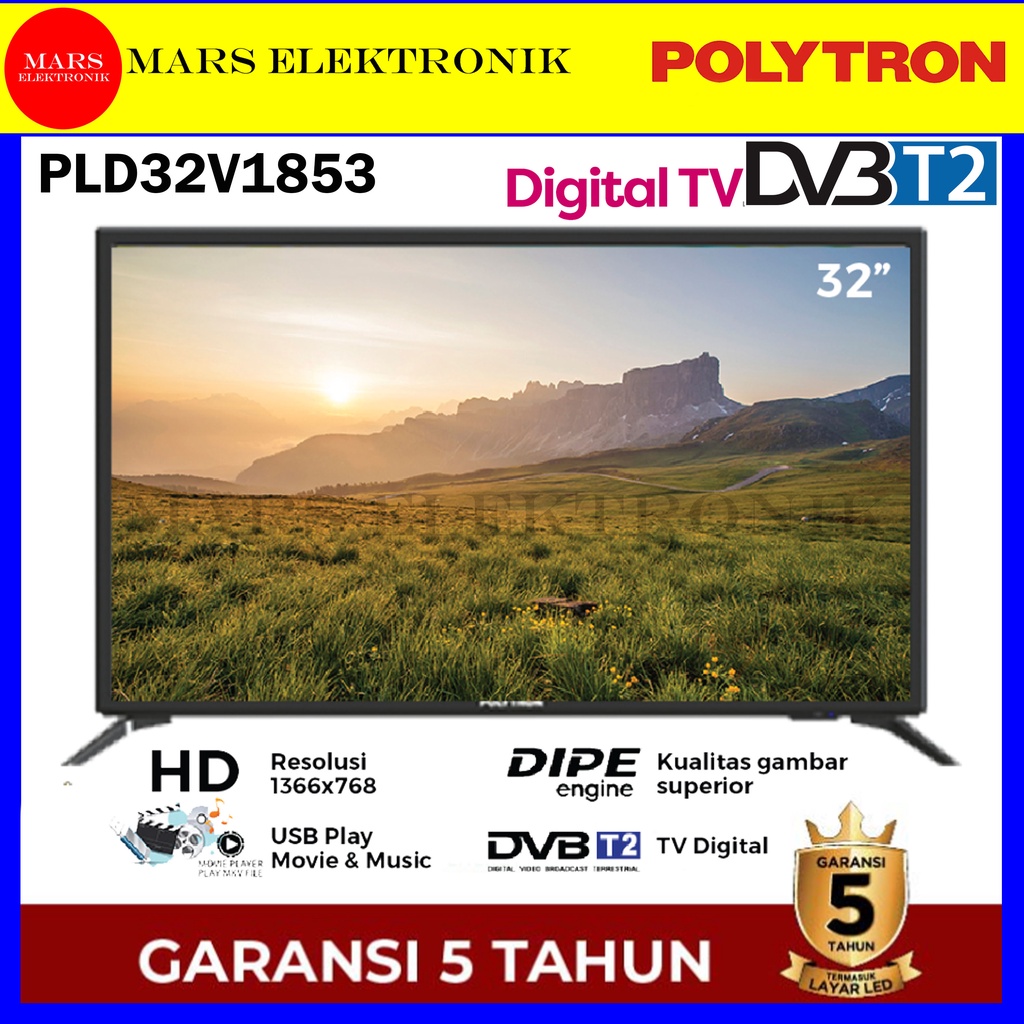 Jual TV LED POLYTRON PLD32V1853 - 32 INCHI - DIGITAL TV POLYTRON PLD 32 ...