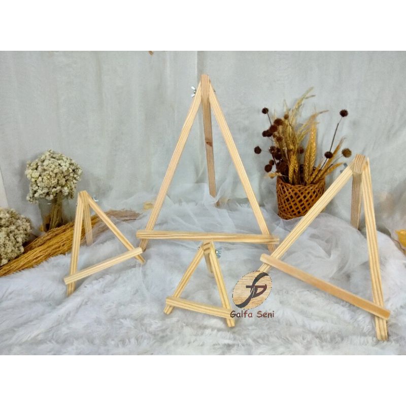 Jual Stand Easel kayu/ Tripod canvas kayu/ Stand lukis/ Easel kayu ...