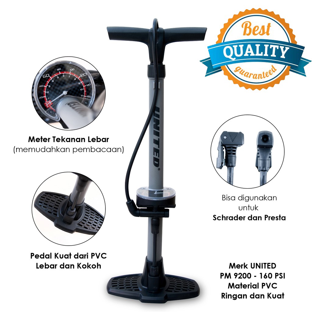 Jual Pompa United PM - 9200 Lantai / Pompa Angin / Pompa Ban / Pompa ...