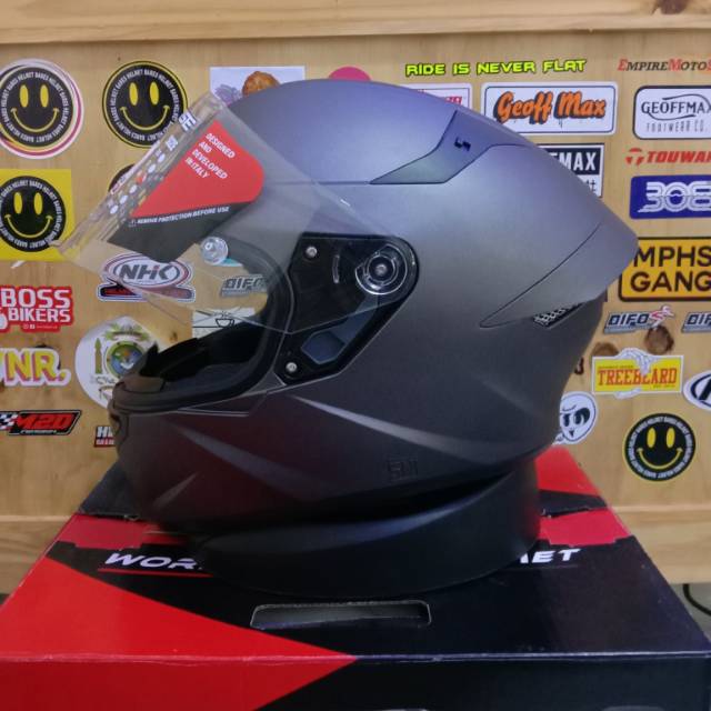 Jual KYT TT Course Atrachite abu Doff Helm Full face | Shopee Indonesia