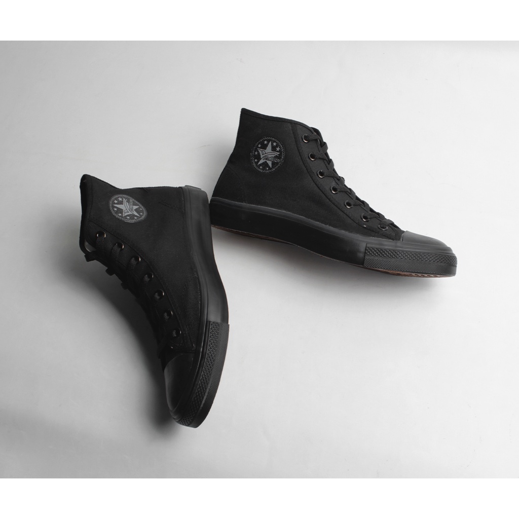 Jual SEpatu Sekolah Vermillion - Dallas Highcut Black Mono | Shopee ...
