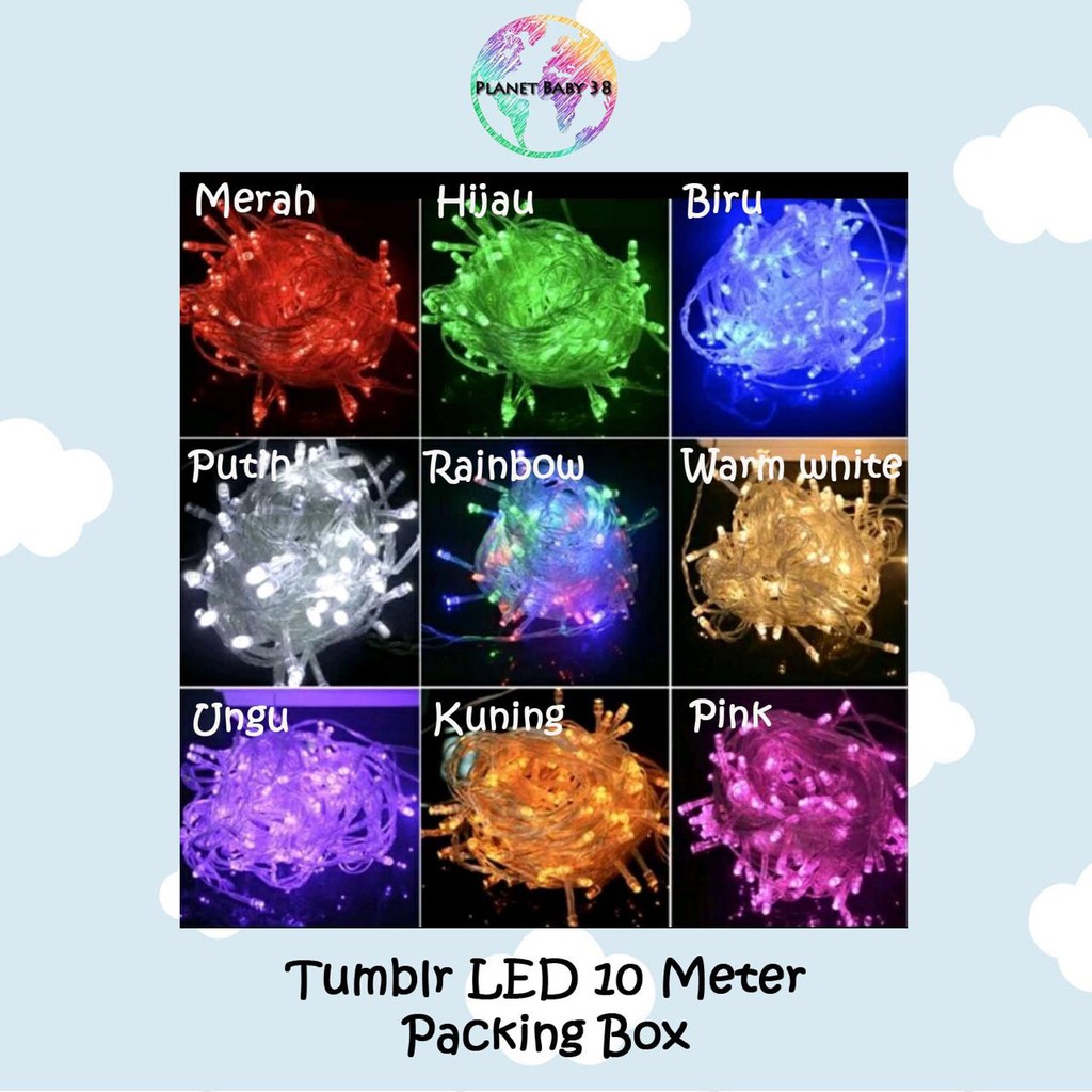 Jual TUMBLR LED 10M 50LED METER PACKING BOX LAMPU LED DEKORASI LED ...
