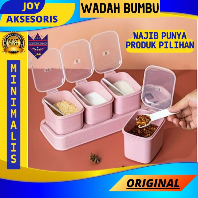 Jual ORIGINAL Kotak Wadah Tempat rak Bumbu Dapur portable 4 in 1 ...
