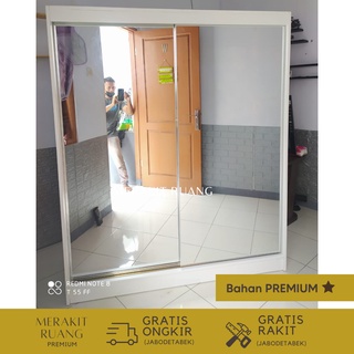 Jual Lemari Pakaian Full Cermin Sliding 2 Pintu Premium Bahan Blockmin ...
