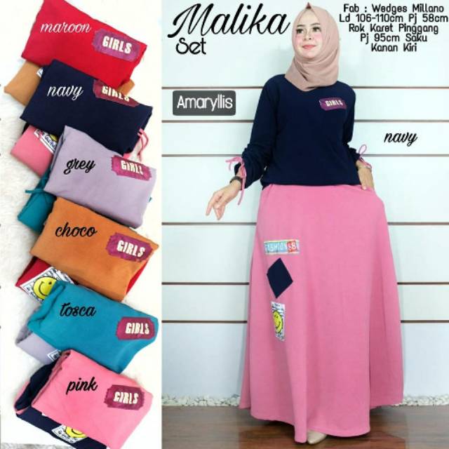 Jual Malika Set Baju Dan Rok Original By Amarilis | Shopee Indonesia