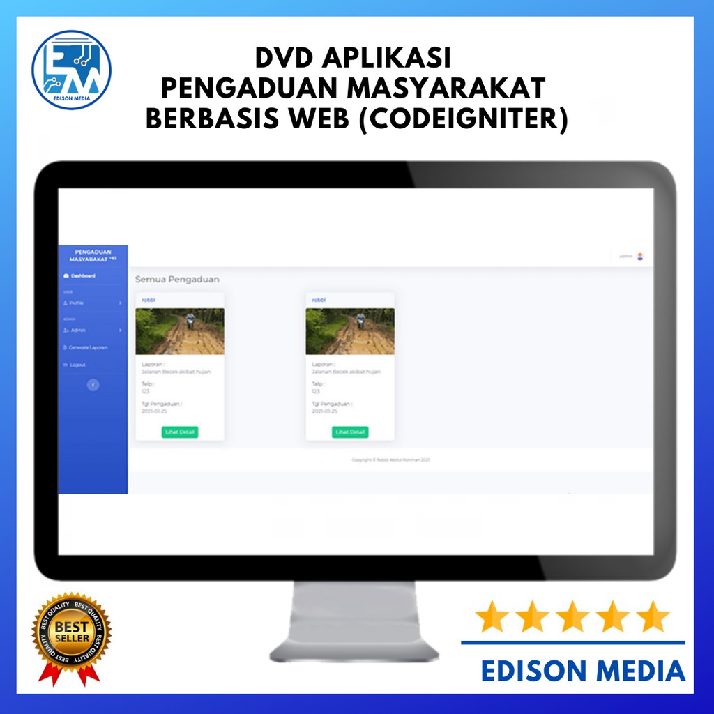 Jual DVD Aplikasi Pengaduan Masyarakat Berbasis Web (Codeigniter) | Shopee Indonesia