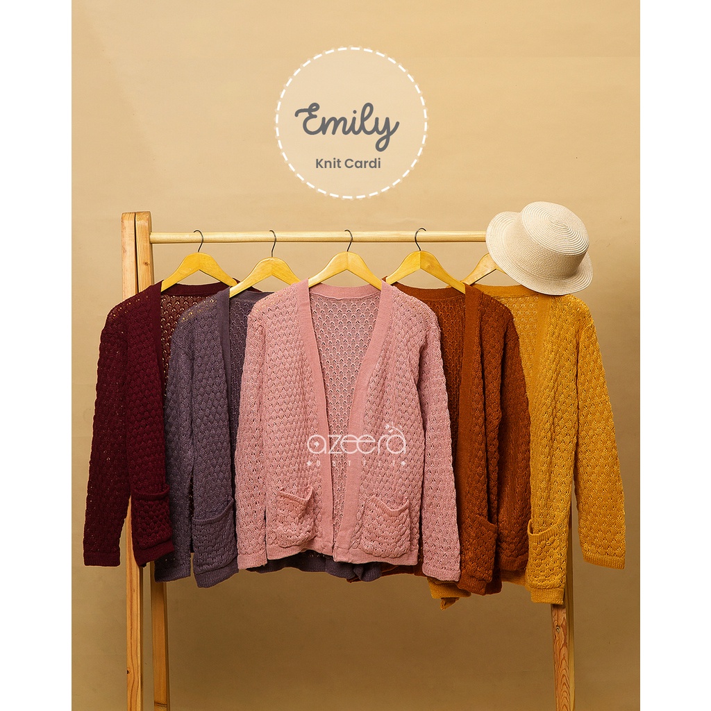 Jual Azeera Outfit - Emily Cardi | Knit Cardi Korean Look | Cardigan Rajut | Shopee Indonesia