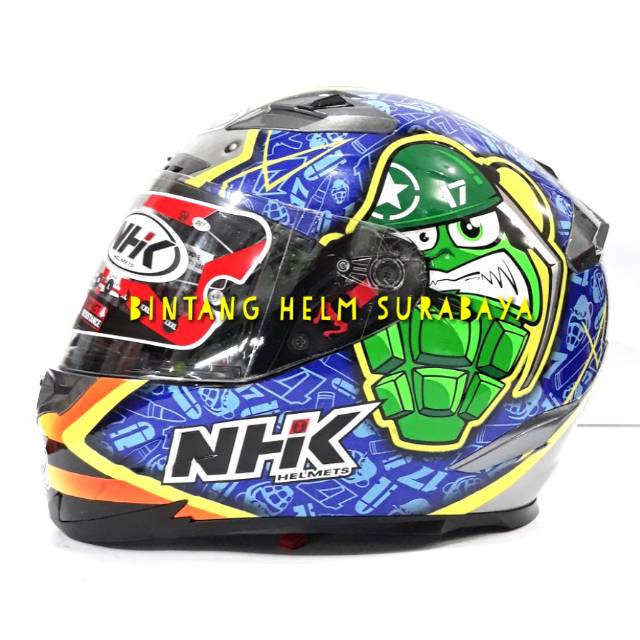 Helm Full Face NHK RX9 Replika MotoGP Karel Abraham Blue Yellow Fluo ...