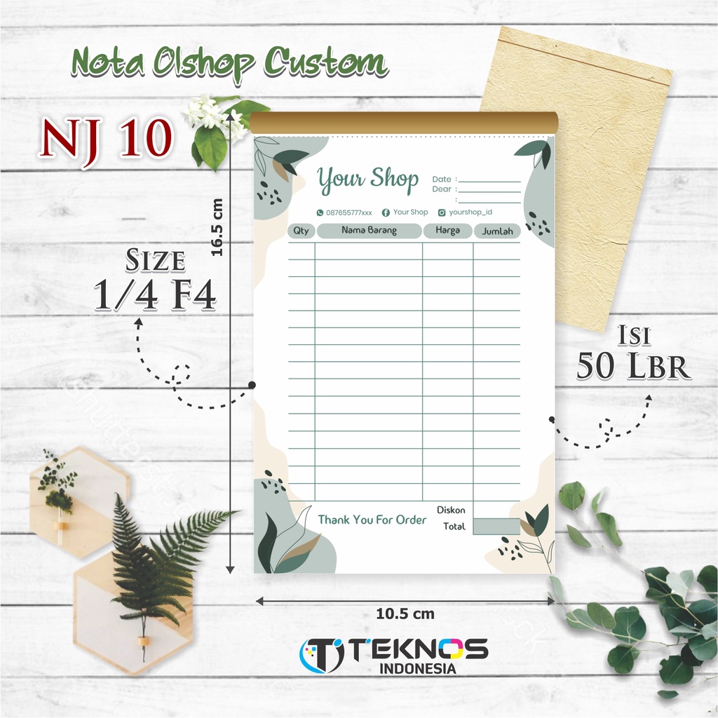Jual NOTA OLSHOP CUSTOM 1 PLY FULL COLOUR LAUNDRY MURAH | Shopee Indonesia