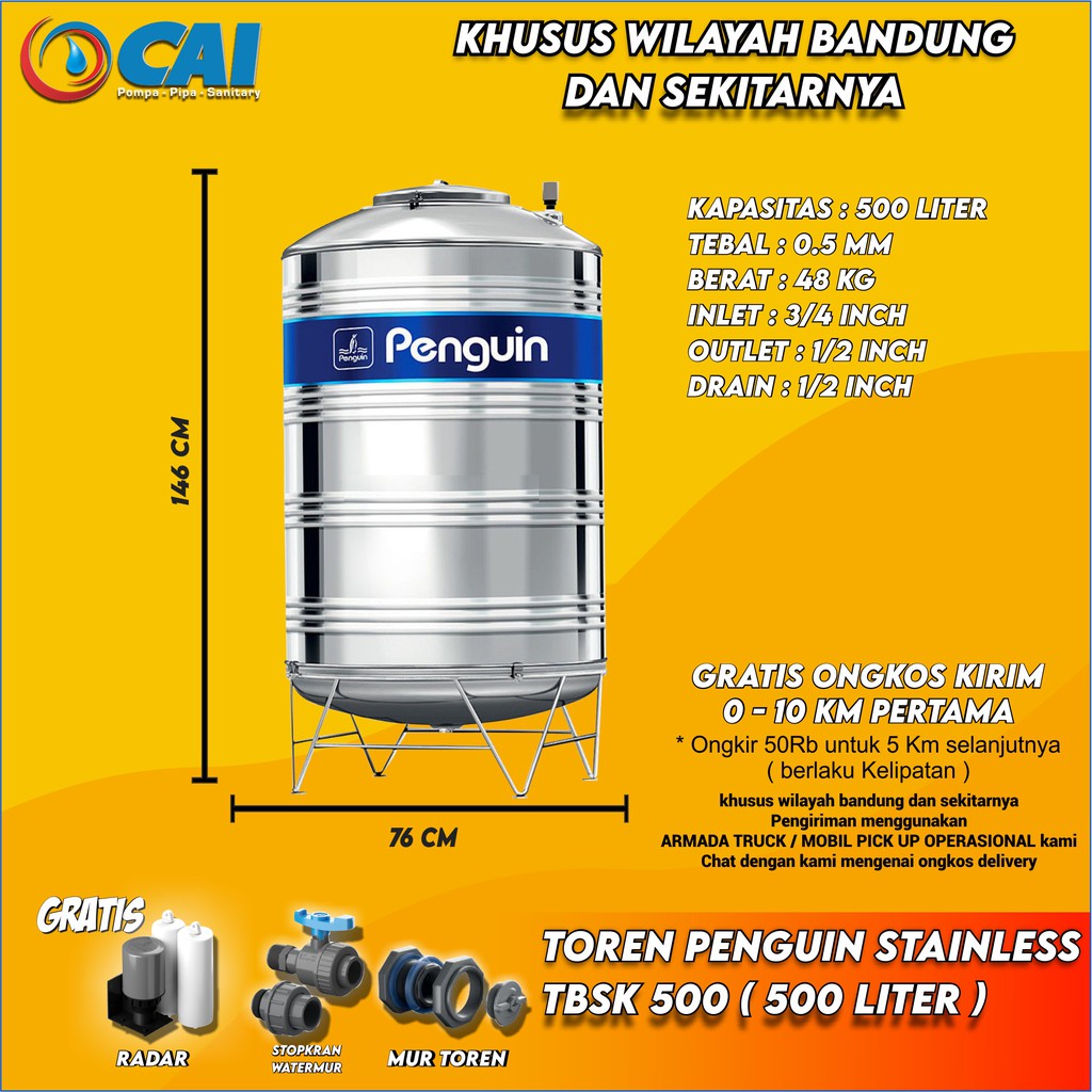 Harga Toren Air 500 Liter Terbaru September 2021 | BigGo Indonesia