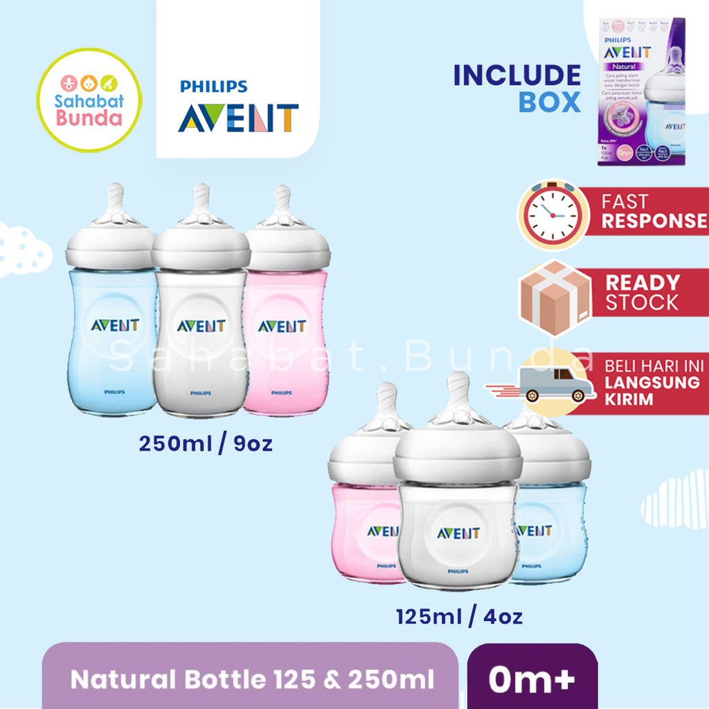 Jual AVENT Philips Botol Susu Dot Bayi Single Bottle Natural | Shopee ...