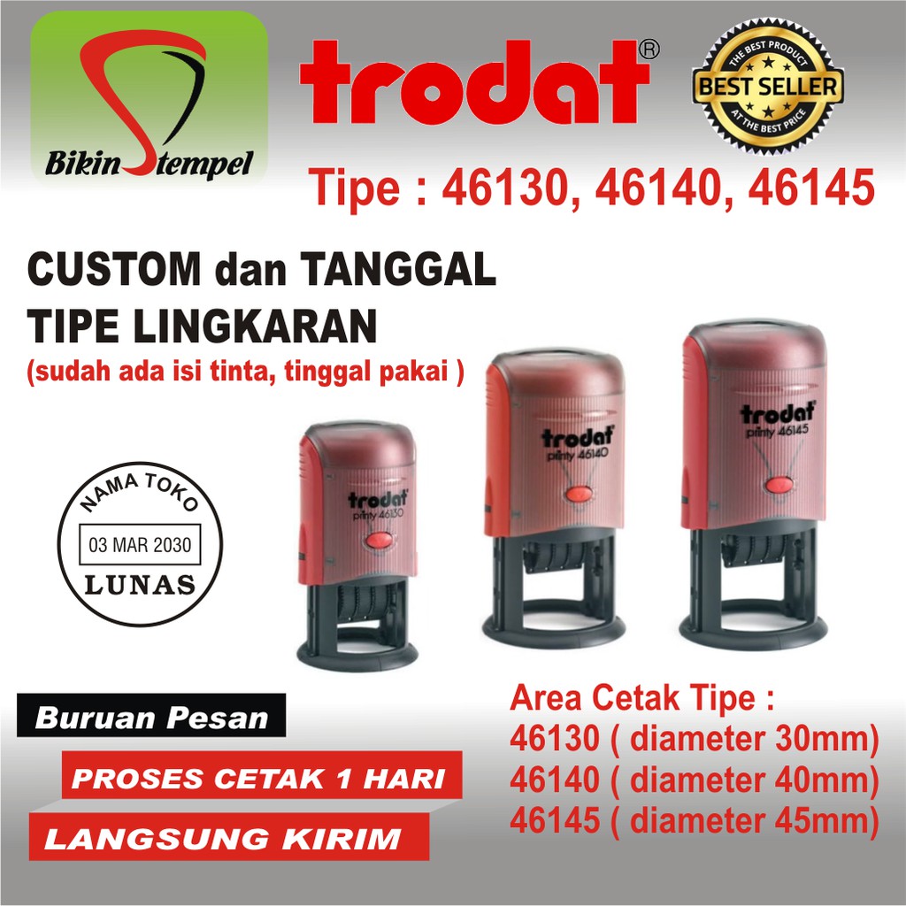 Stempel Trodat Tanggal Lingkaran Bulat Custom I Stempel Otamatis ... Stempel Trodat Tanggal Lingkaran Bulat Custom I Stempel Otamatis ...