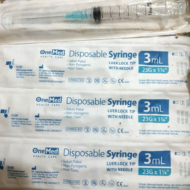Jual Spuit 3 CC one med harga per biji | Shopee Indonesia