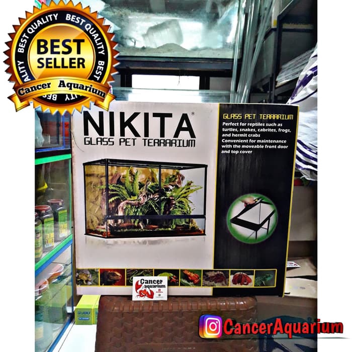 Jual Aquarium Nikita Glass Pet Terrarium/Paludarium ( 60x46x29.7 ) | Shopee Indonesia