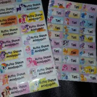 Jual STIKER LABEL NAMA WATERPROOF LITTLE PONY | Shopee Indonesia